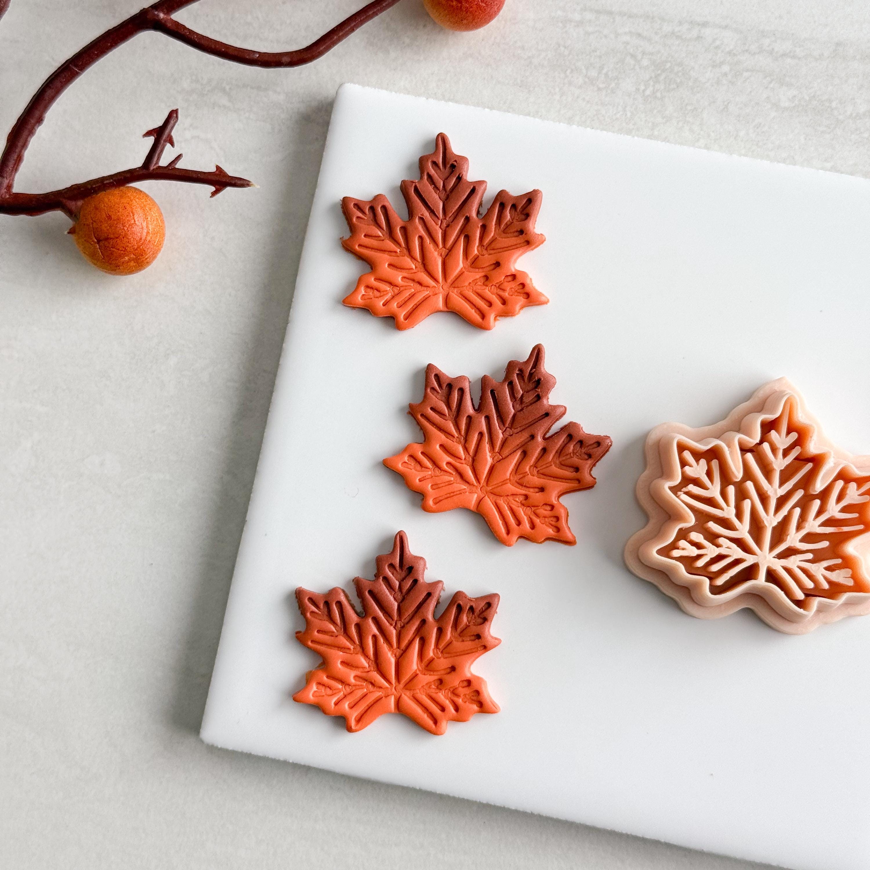 2025 Maple Leaf Clay Cutter No. 1 | Classic Fall Leaf Polymer Clay ...