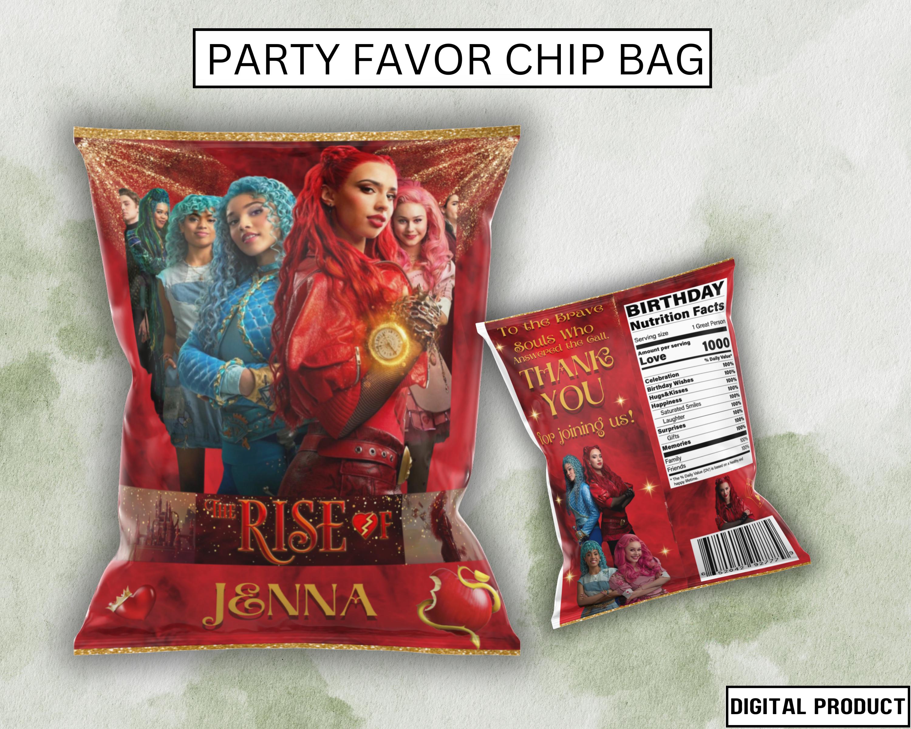 Rise of Red Chip Bag | Custom Chip Bag Favor | Rise of Red Descendants ...
