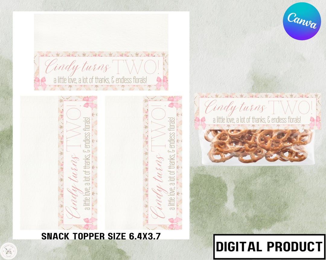 TWO Fancy Snack Bag Topper | Snack Topper | Love Shack Fancy Theme ...