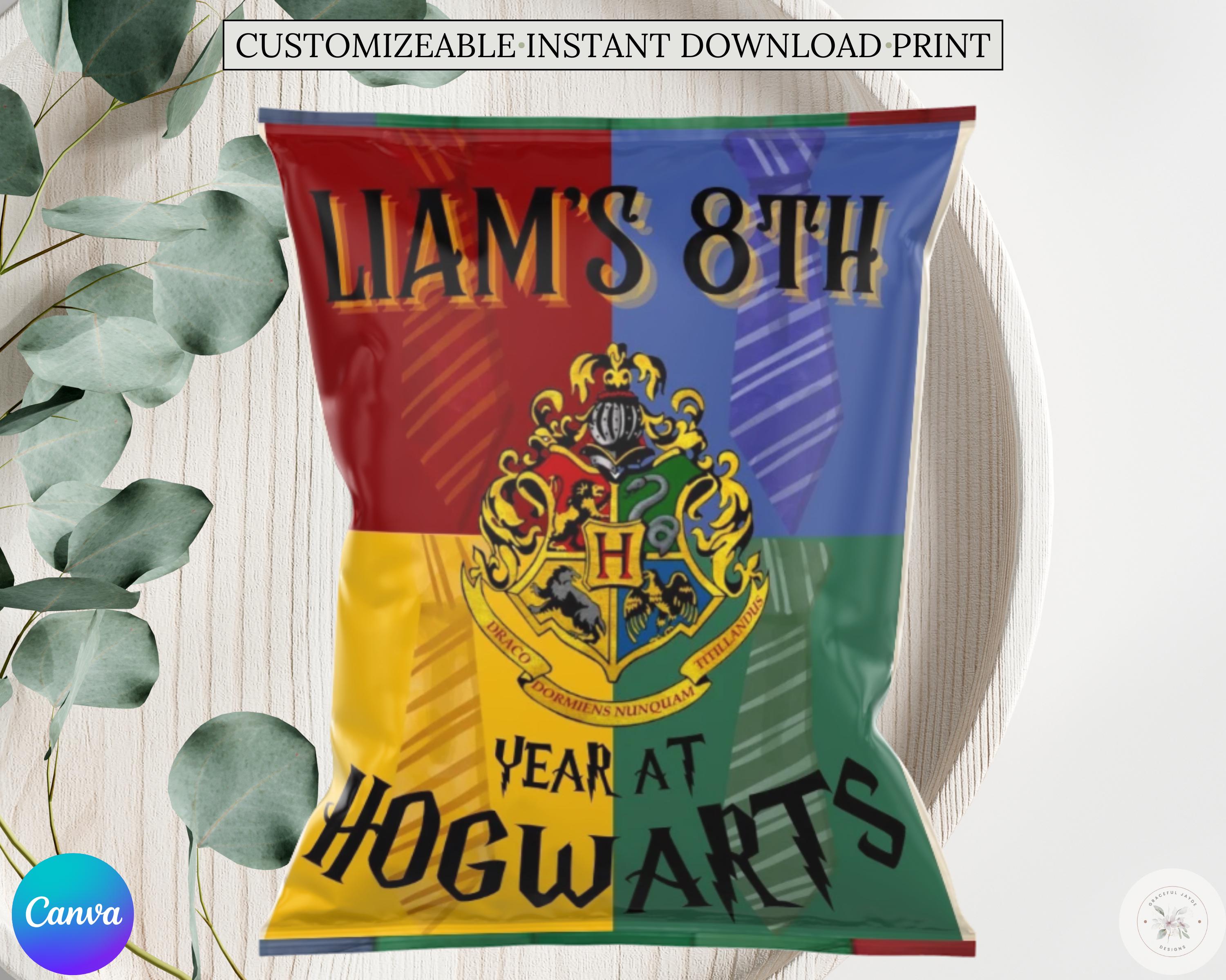 Harry Potter Chip Bag Template | Customizable Chip Bag Favor | Harry ...