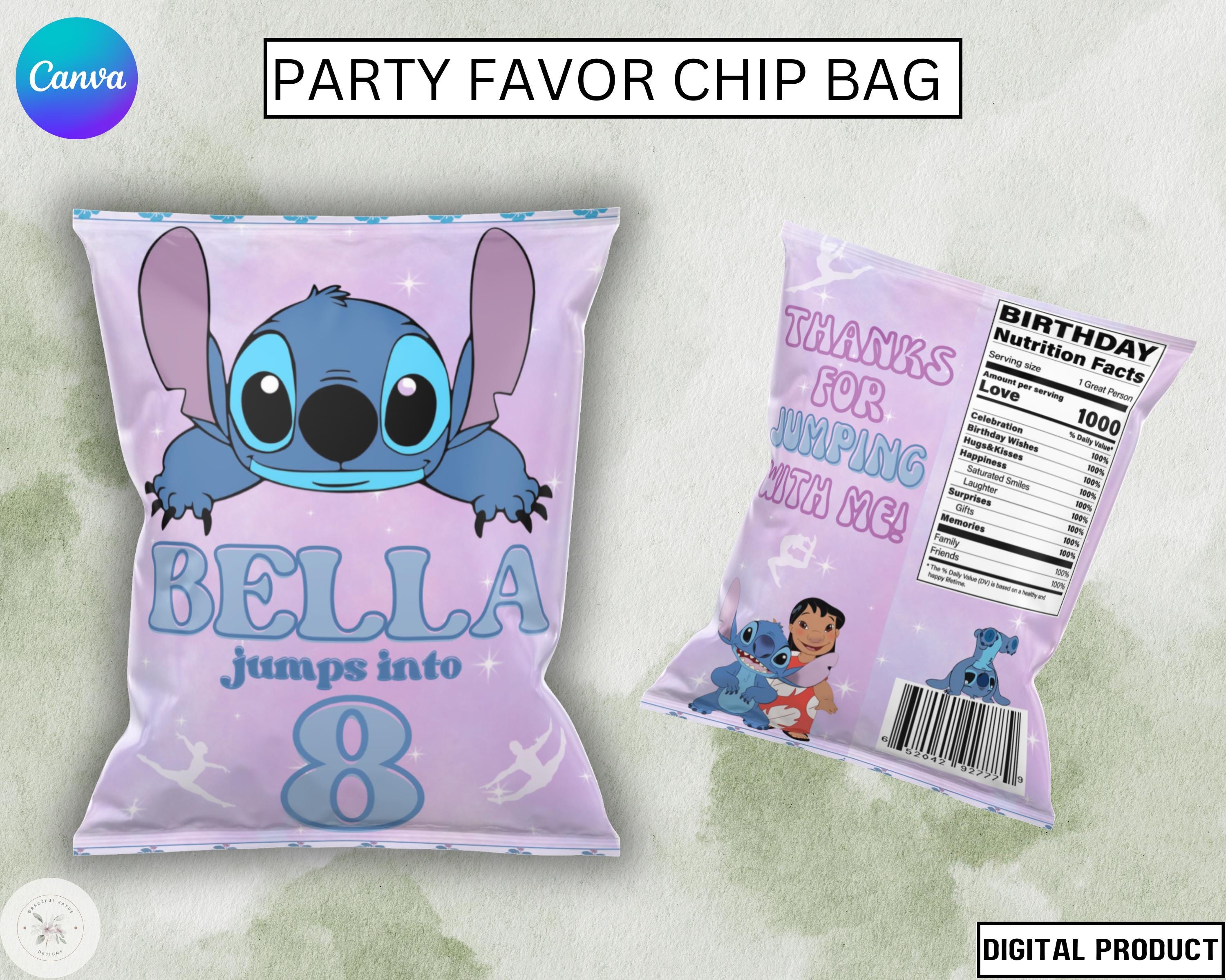 Stitch Chip Bag Template | Customizable Party Favor (canva Template) - Etsy