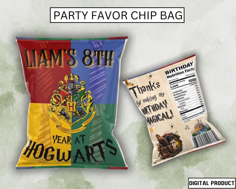 Harry Potter Chip Bag Template | Customizable Chip Bag Favor | Harry ...