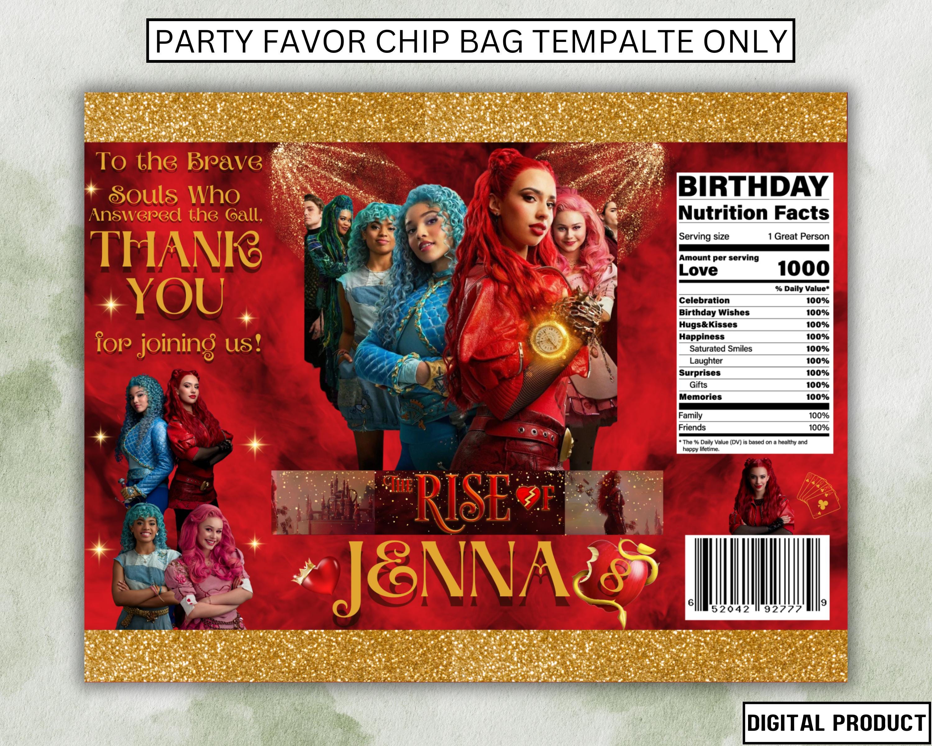 Rise of Red Chip Bag | Custom Chip Bag Favor | Rise of Red Descendants ...