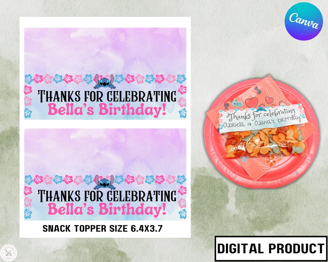 Stitch Snack Bag Topper | Snack Topper | Stitch Party | Snack Party ...
