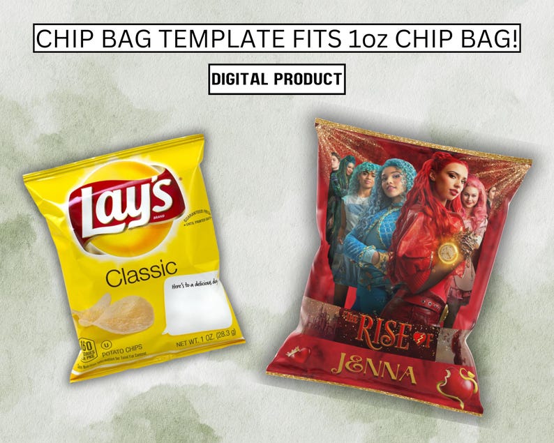 Rise of Red Chip Bag | Custom Chip Bag Favor | Rise of Red Descendants ...