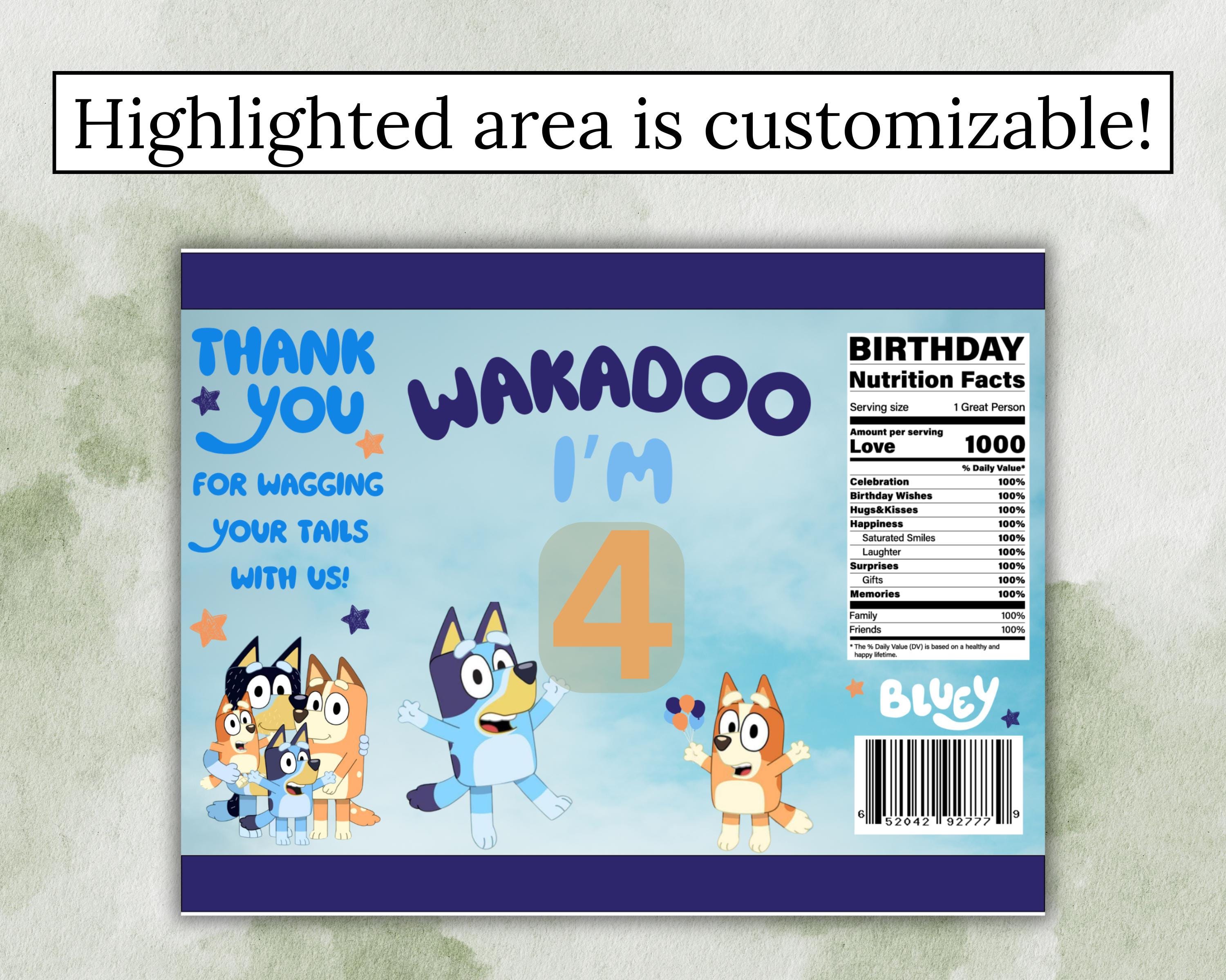 Bluey Chip Bag | Chip Bag Editable Template | Chip Bag Favor | Bluey ...