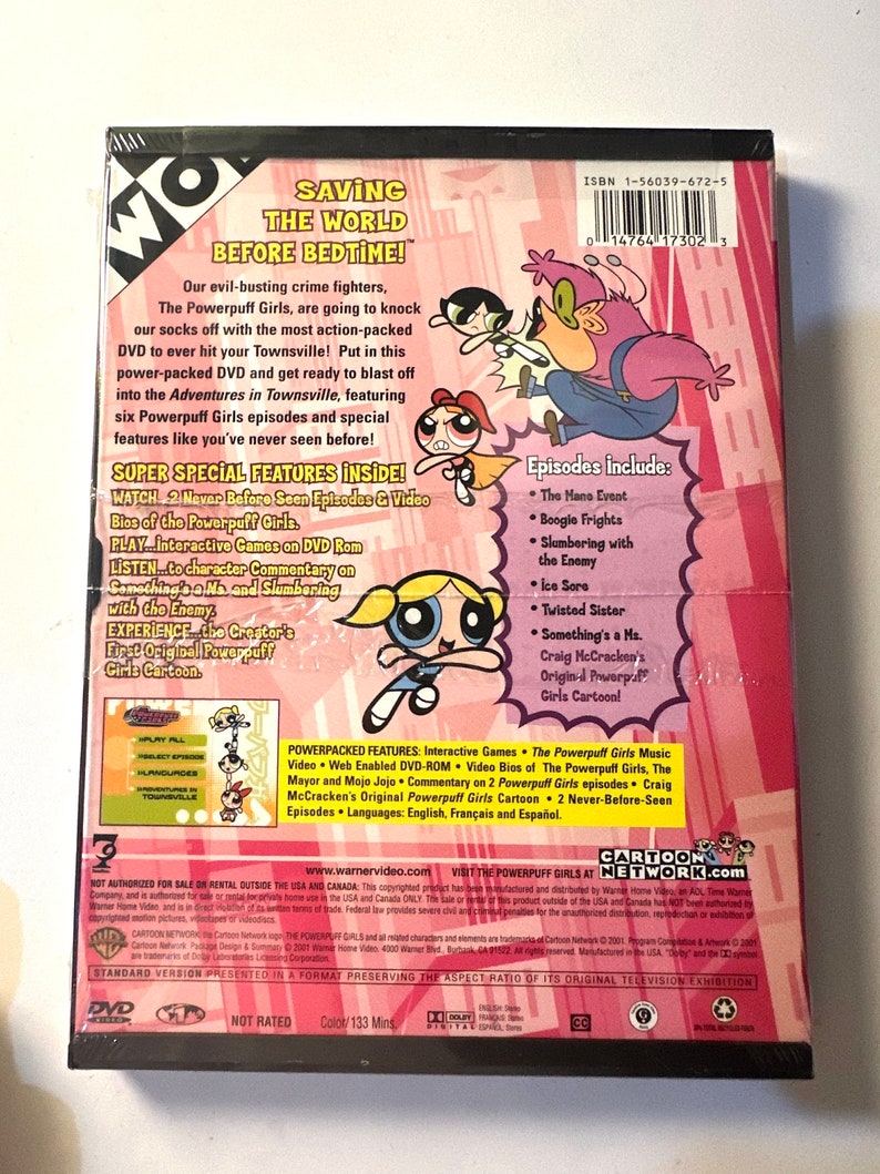 SEALED the Powerpuff Girls the Mane Event DVD Cartoon Network 2001 - Etsy