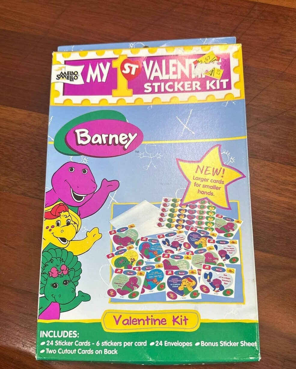 Rare Barney My 1st Valentine Sticker Kit 1997 - Etsy
