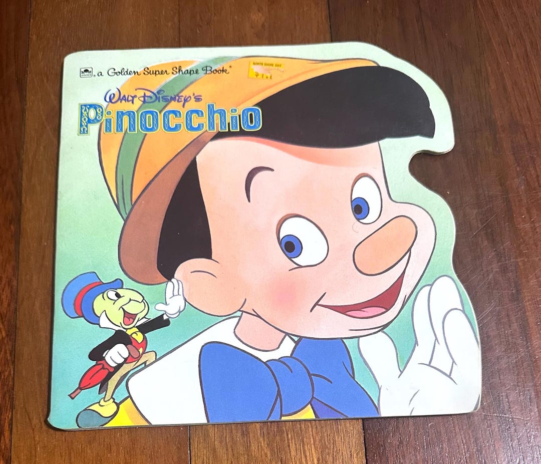 Disney Golden Super Shape Book Walt Disney's Pinocchio 1988. - Etsy