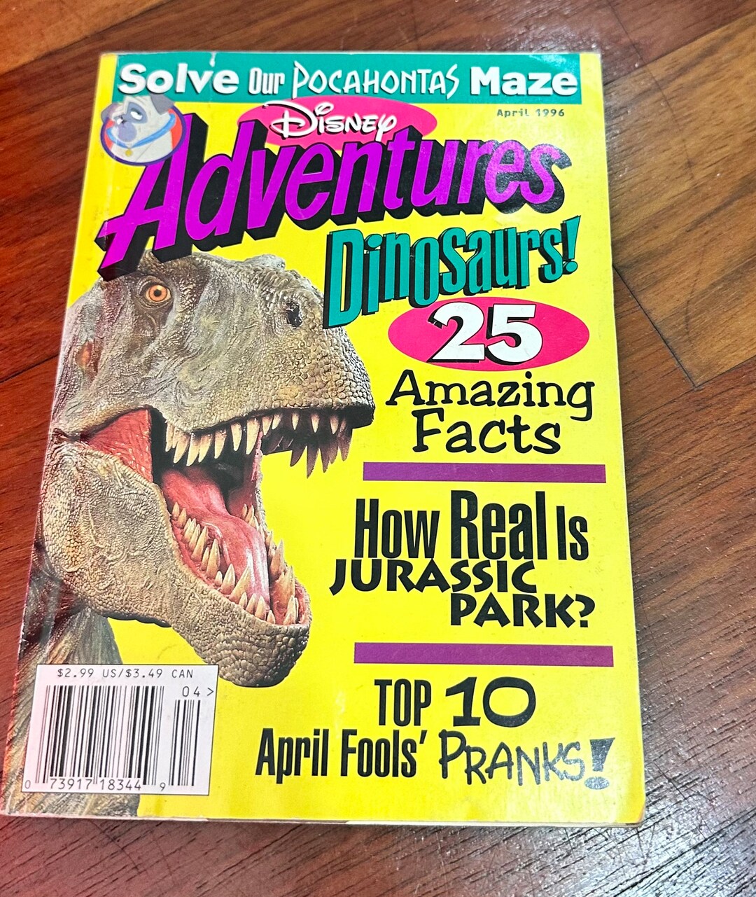 Disney Adventures Kids Magazine Back Issue April 1996 Jurassic Park ...