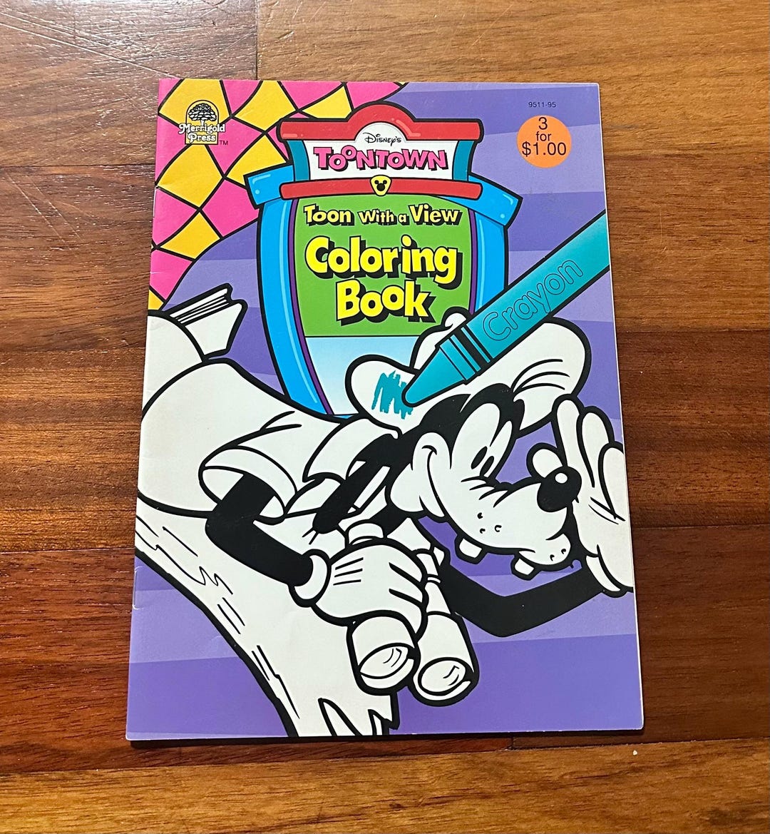 Disney's Toontown Goofy Vintage Coloring Book 1995 Merrigold Press ...