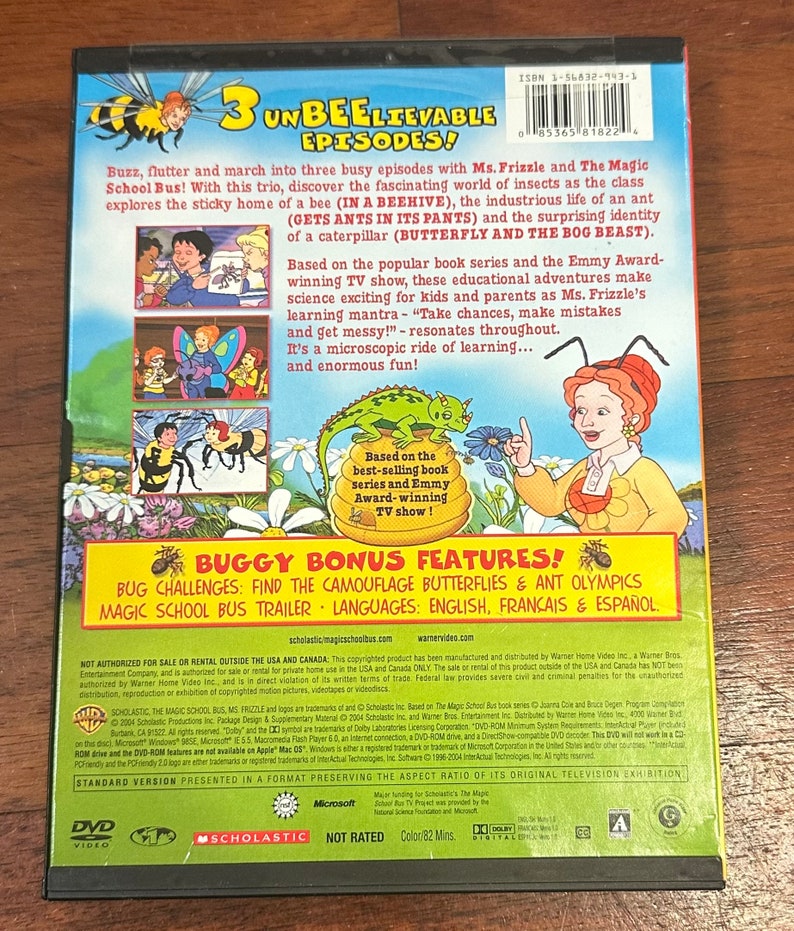Brand New Magic School Bus Bugs, Bugs, Bugs DVD, 2004 Bonus Feature - Etsy