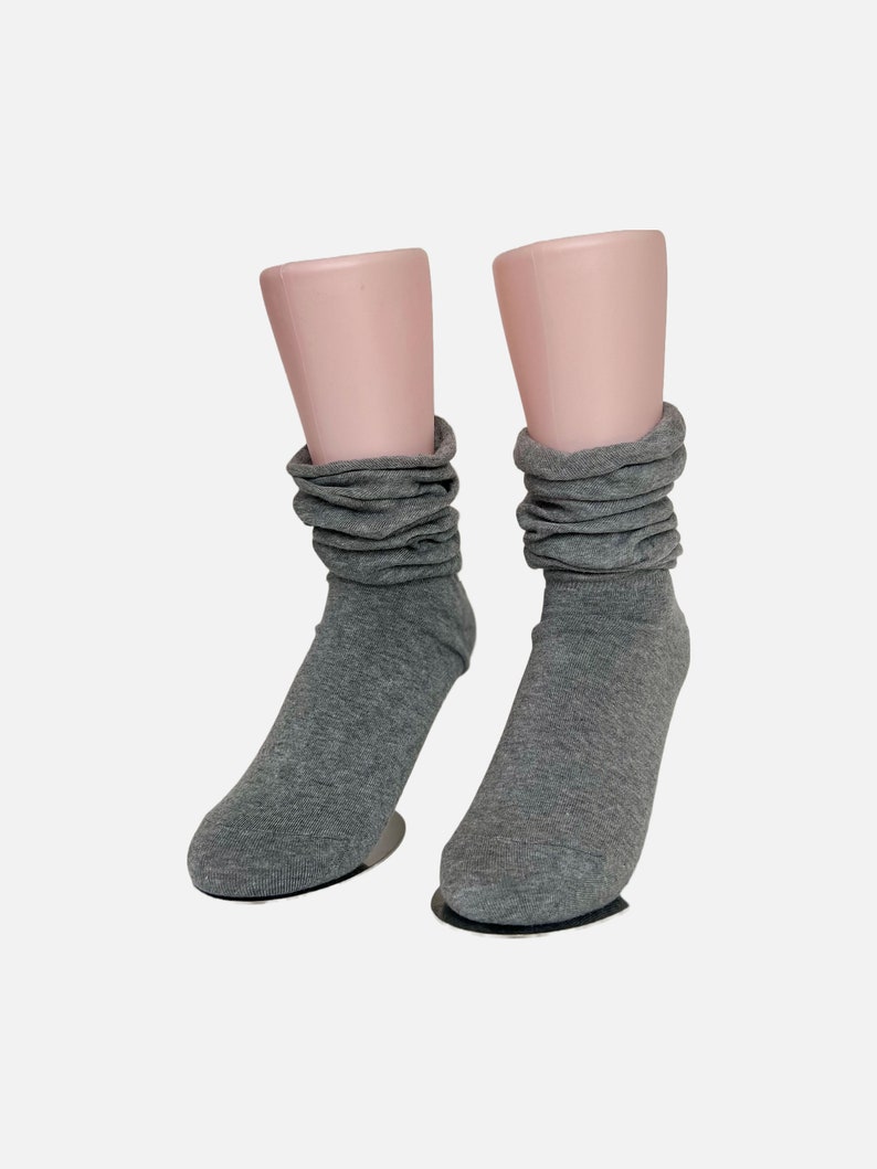 Gray Slouch Socks: Crew Socks - Etsy