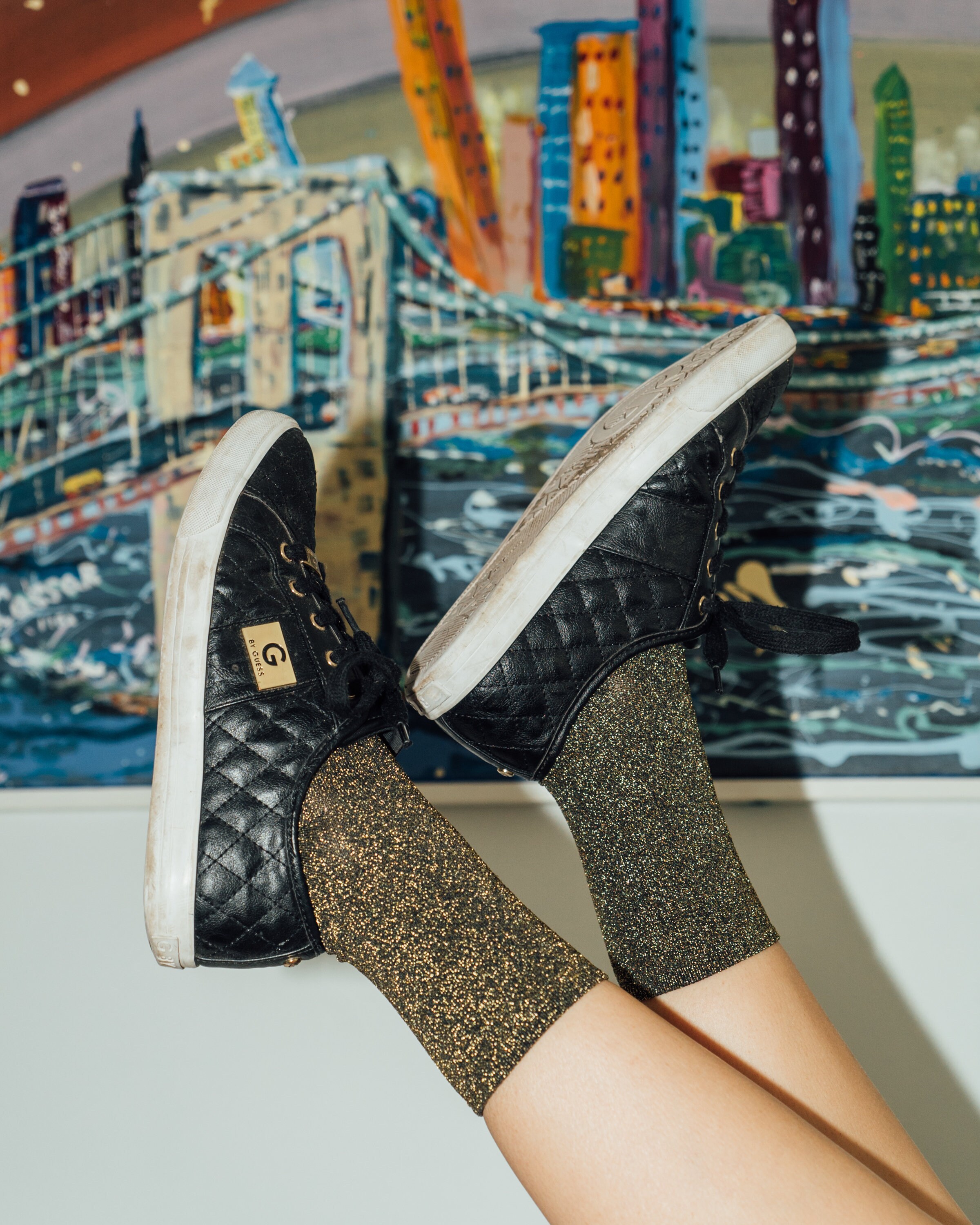 Metallic Socks/crew Socks - Etsy