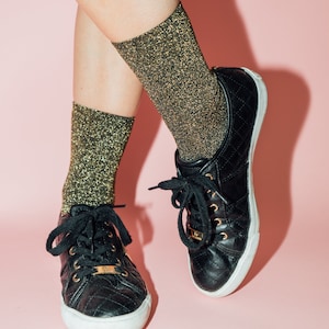 Metallic Socks/crew Socks - Etsy