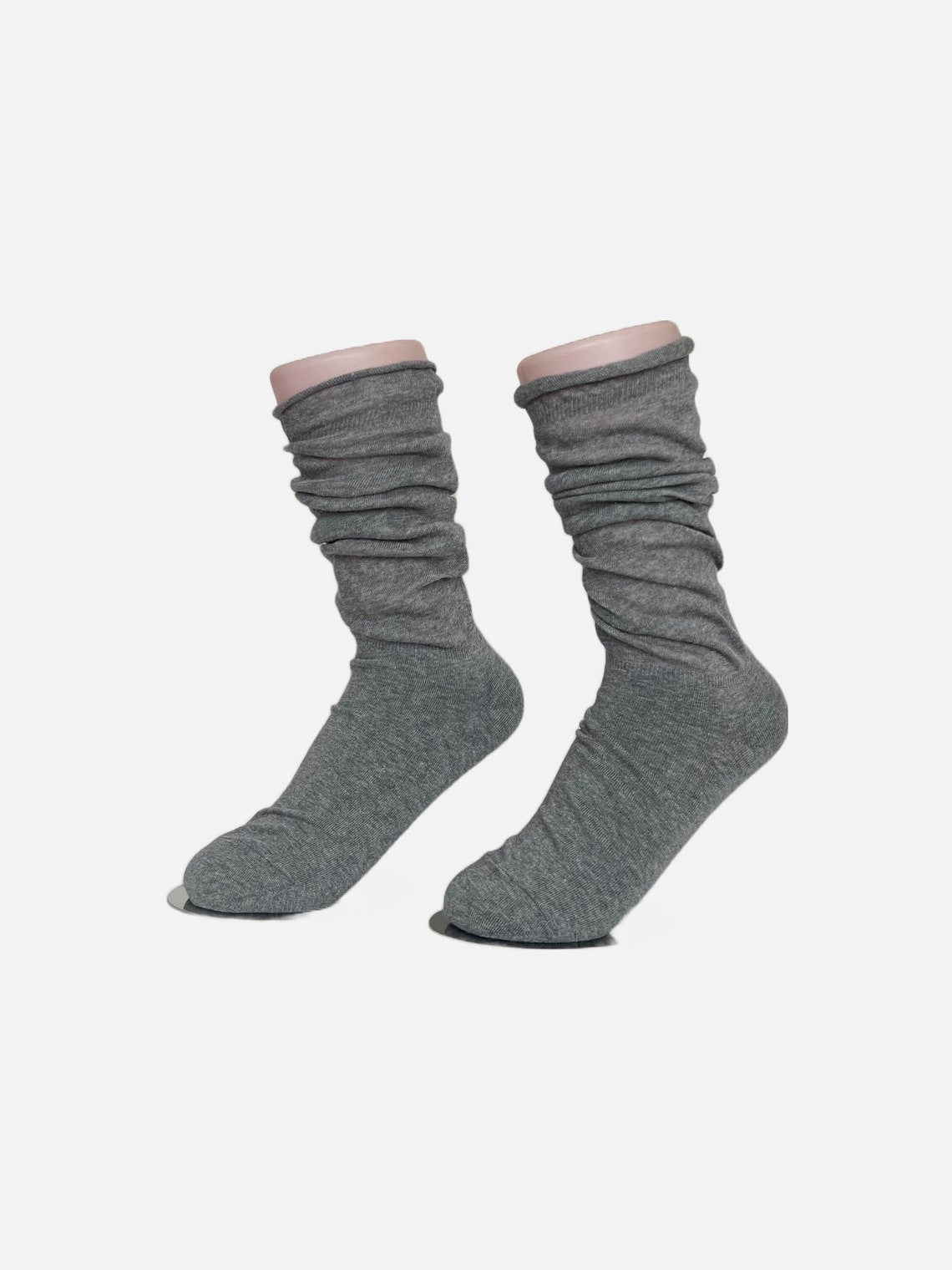 Gray Slouch Socks: Crew Socks - Etsy