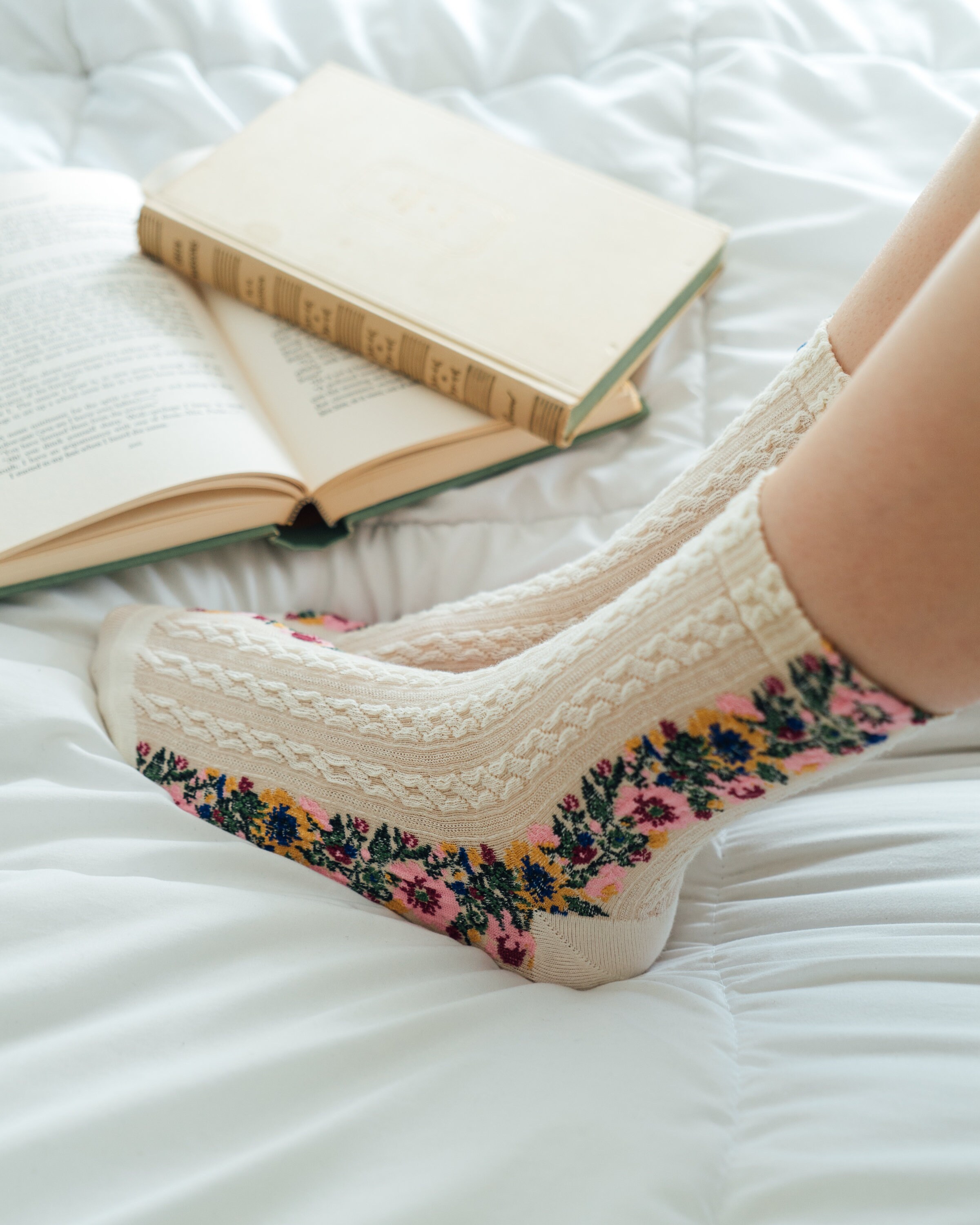 Flower Sock/flower Garden/ Fashion Socks/crew Socks/ Cotton - Etsy