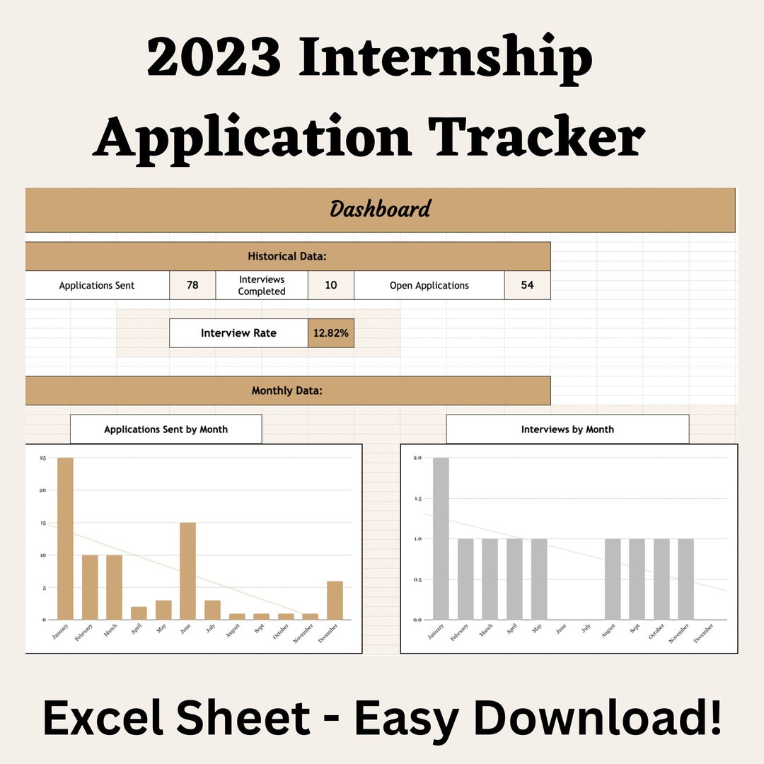 ADHD Internship Application Tracker Excel Sheet - Etsy
