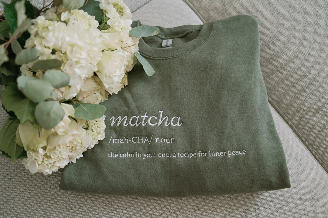 Embroidered Matcha Sweatshirt Embroidered Crewneck Matcha Tea Iced ...