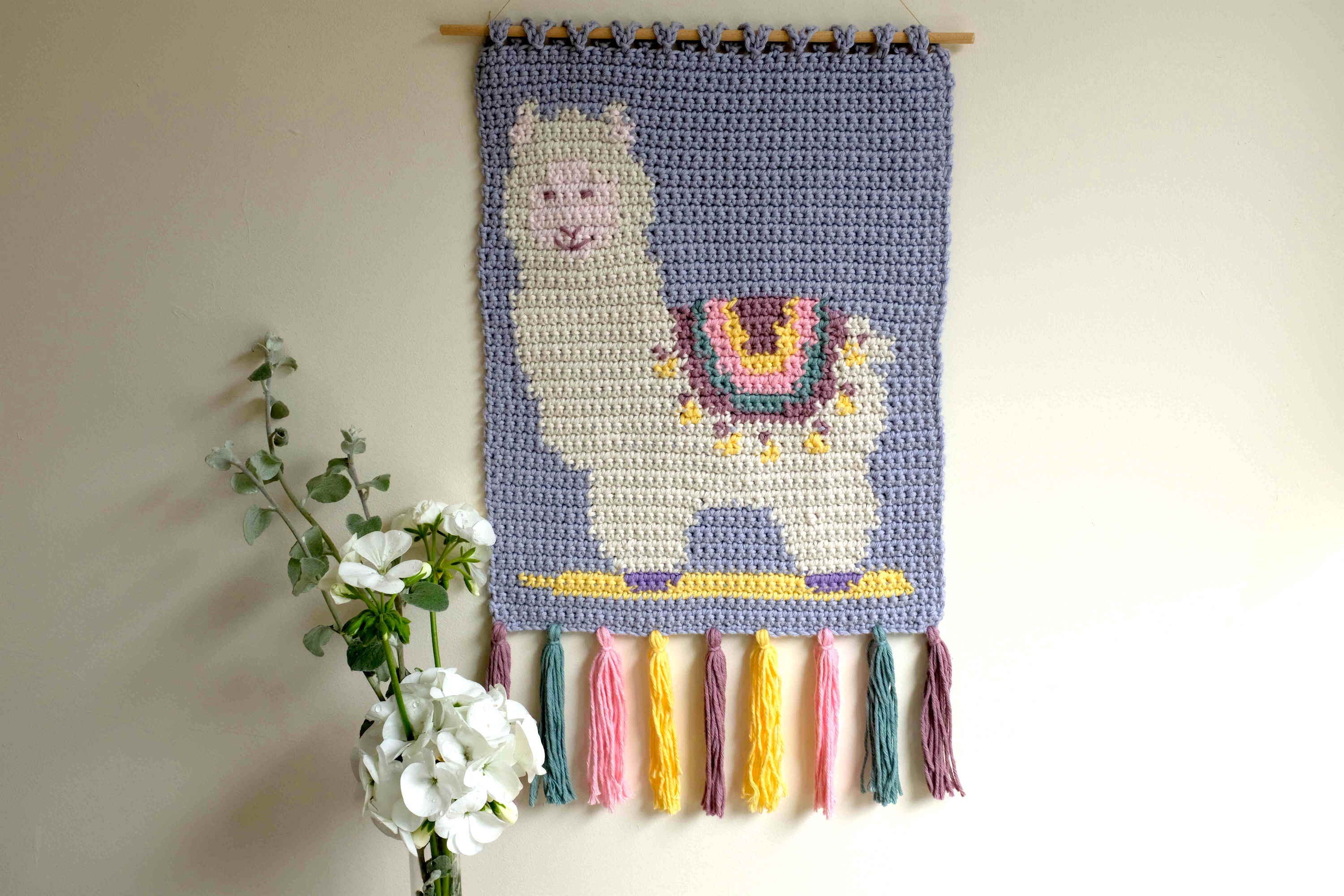Alpaca Llama Wall Art Hanging Crochet Pattern Tapestry - Etsy