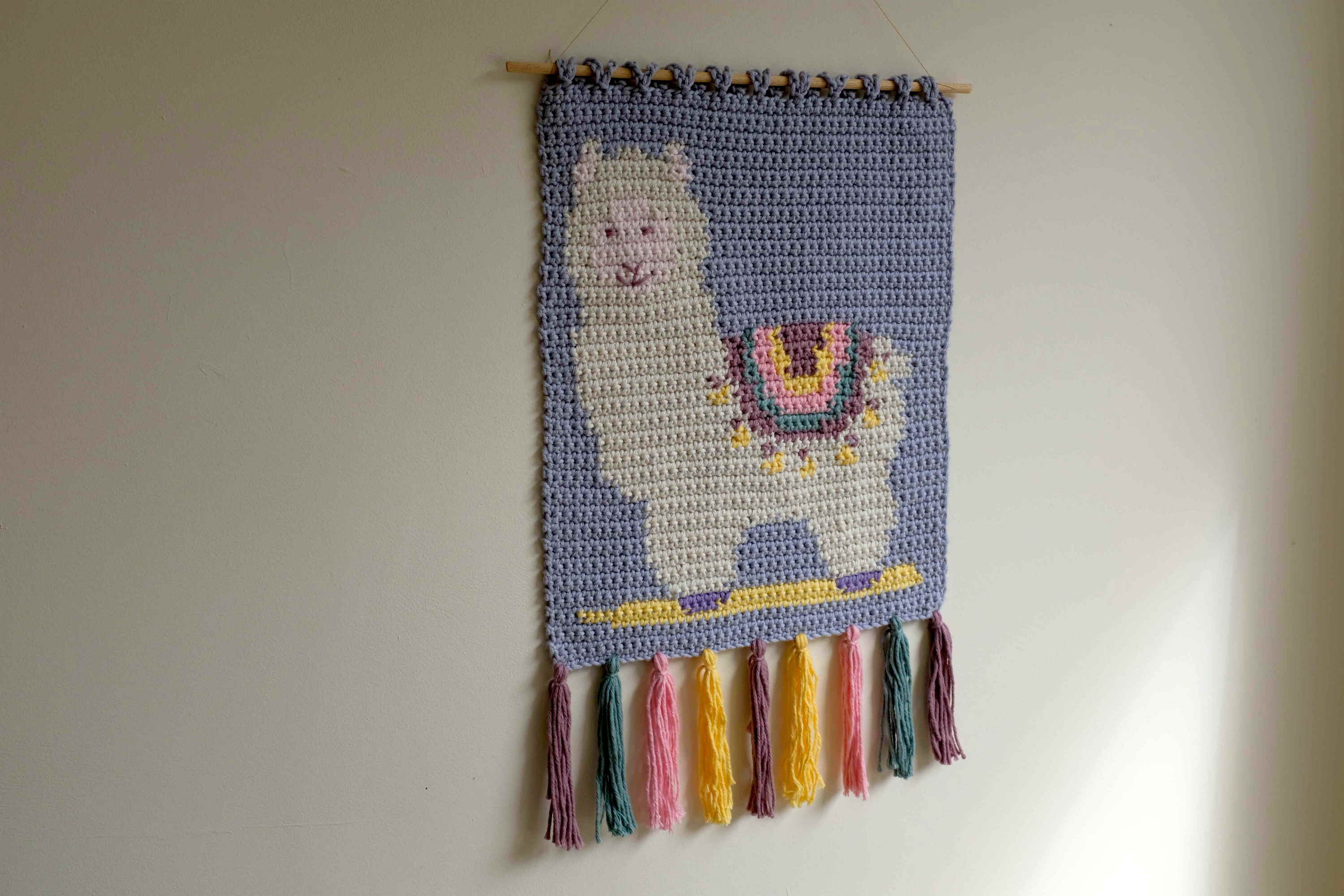 Alpaca Llama Wall Art Hanging Crochet Pattern Tapestry - Etsy