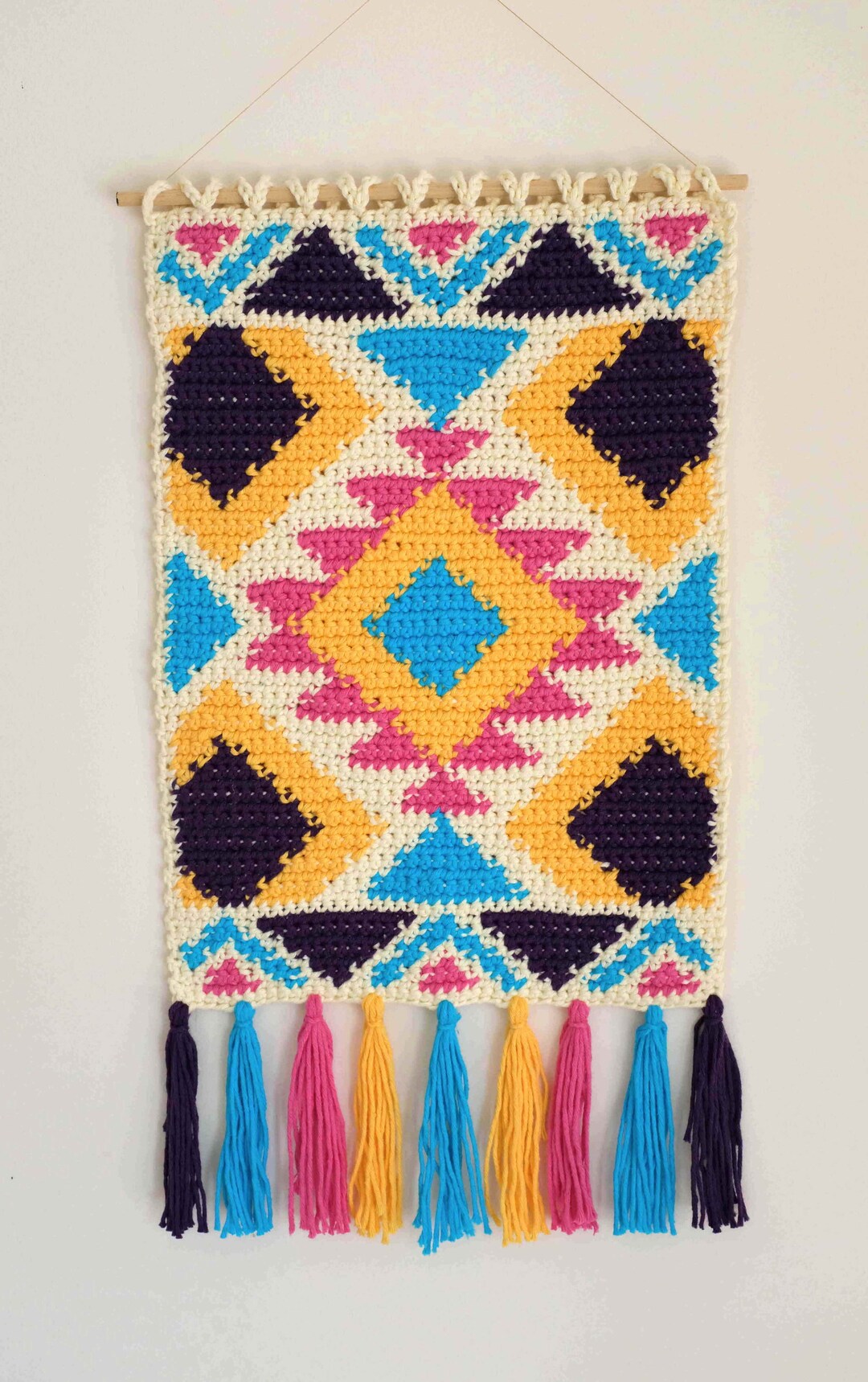 Aztec Crochet Wall Art Hanging Pattern Intarsia Pattern - Etsy