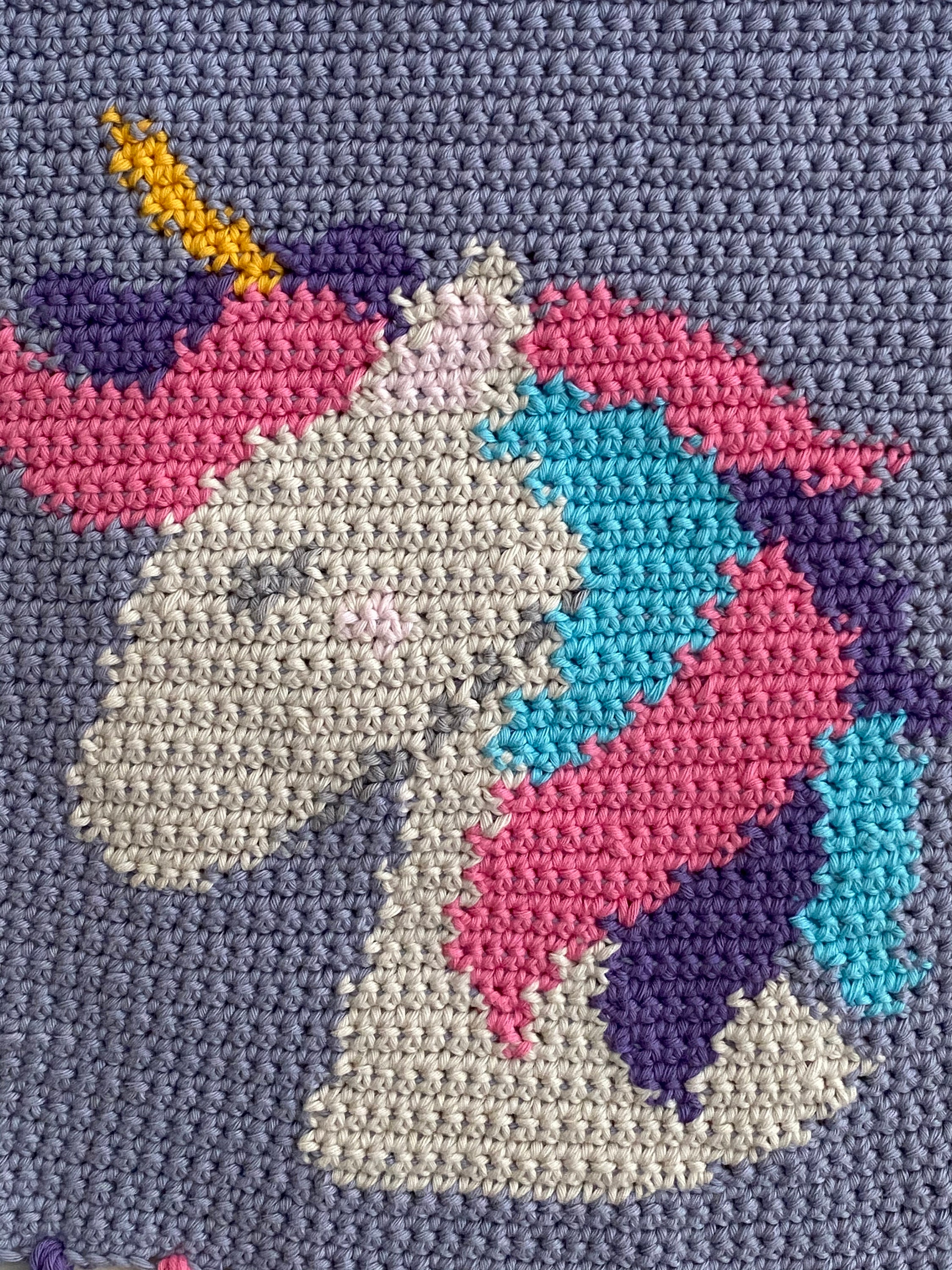 Unicorn Wall Art Hanging Crochet Pattern Tapestry Intarsia - Etsy