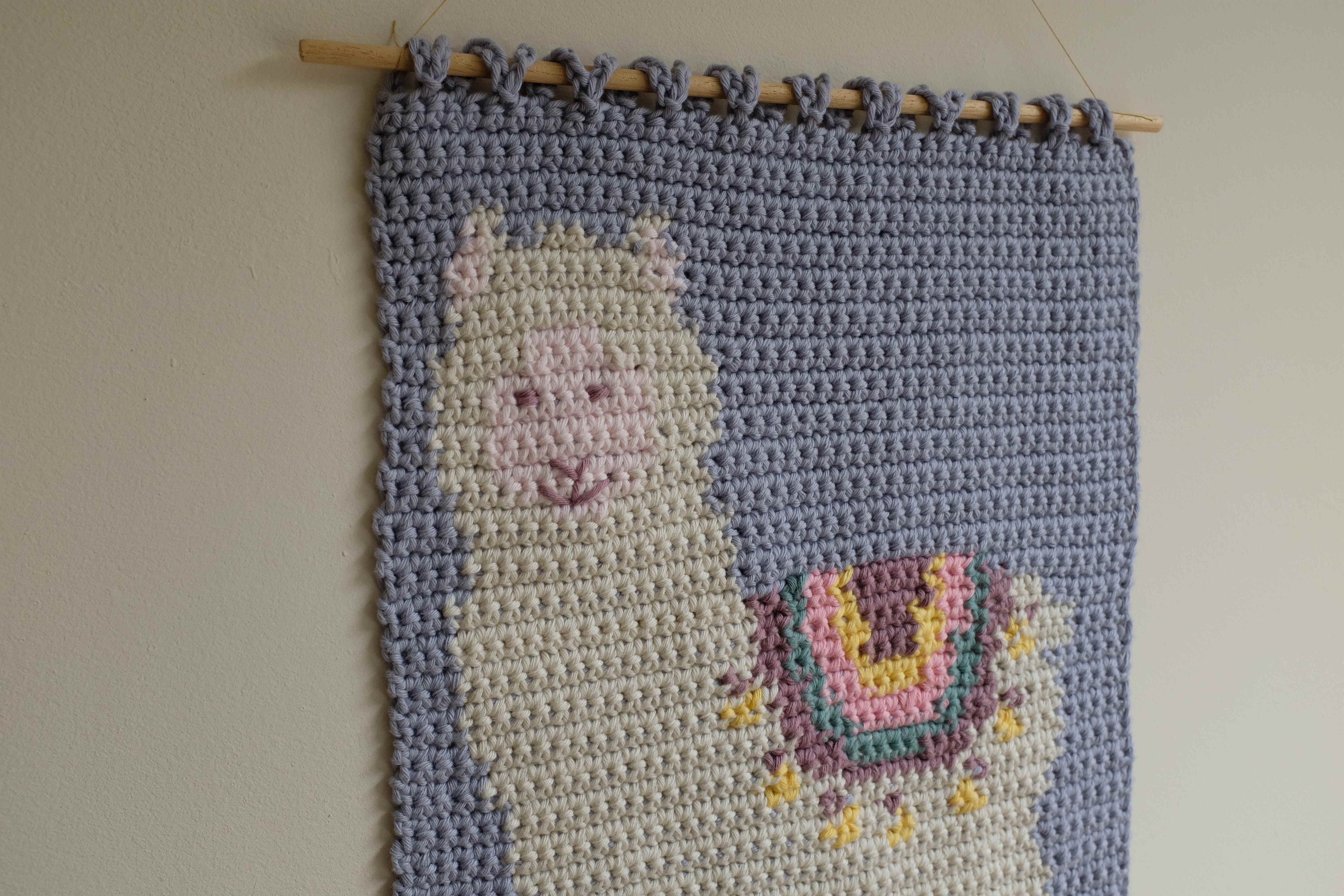 Alpaca Llama Wall Art Hanging Crochet Pattern Tapestry - Etsy