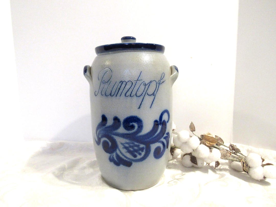 Vintage Goebel Rumtopf Salt Glazed Stoneware Crock With Lid, German ...