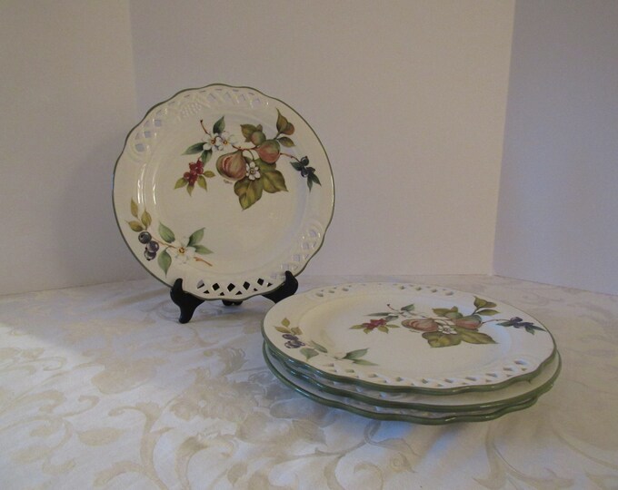 Tiffany Plates, Vintage Brunelli Made in Italy Plates, Set of 4 Floral ...