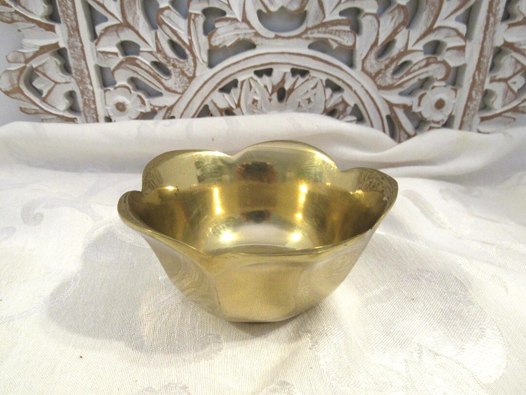 Vintage Brass Lotus Flower Bowl, Brass Flower Dish, - Etsy