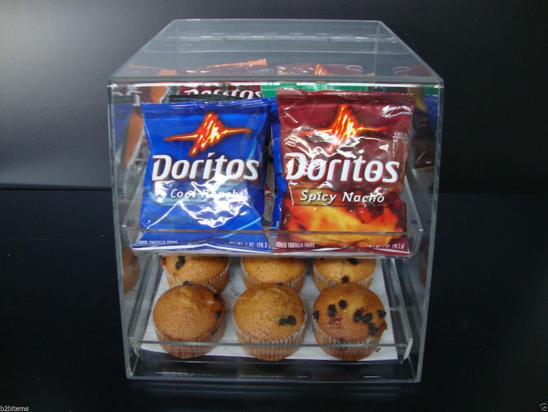 Displays2buy Acrylic Case W/2 Trays Pastry Bakery Donut Bagels Cookie ...