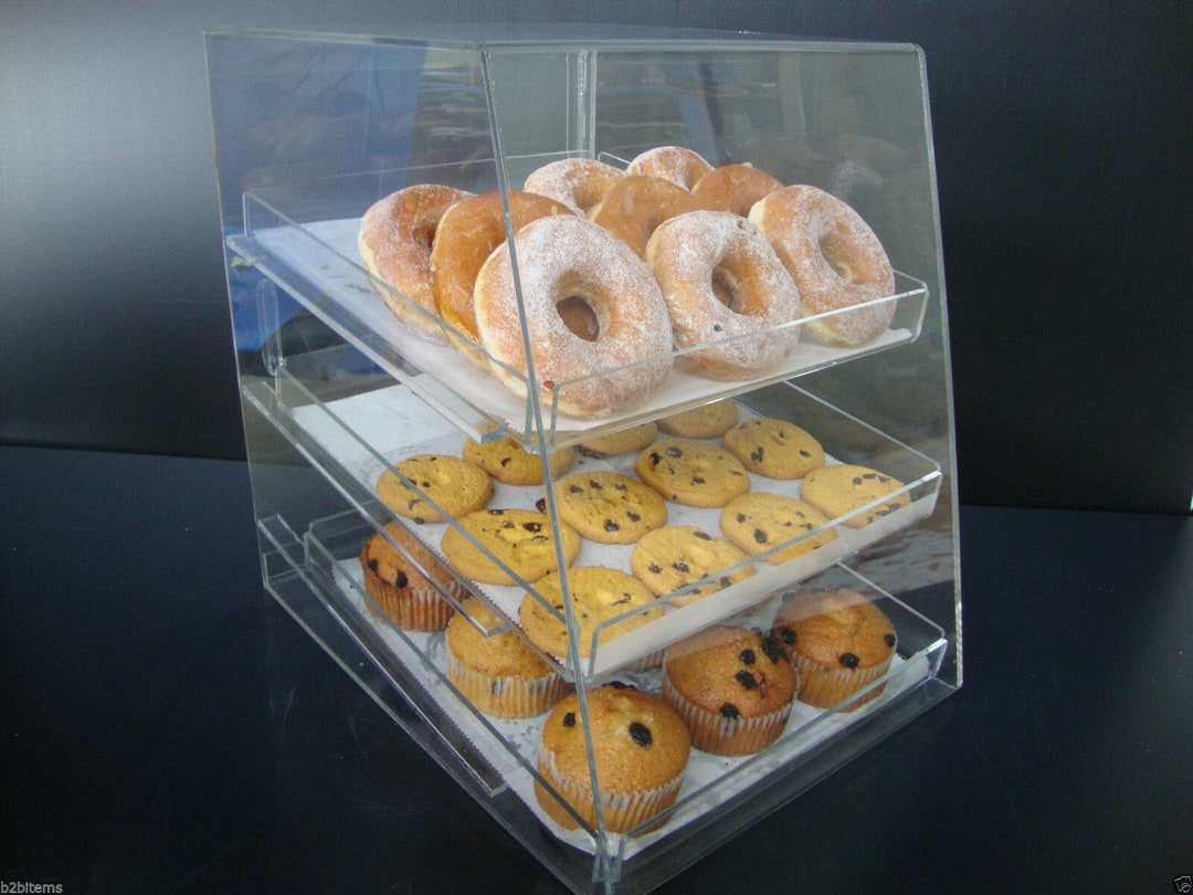 Displays2buy Acrylic Case W/3 Trays Pastry Bakery Donut Bagels Cookie ...