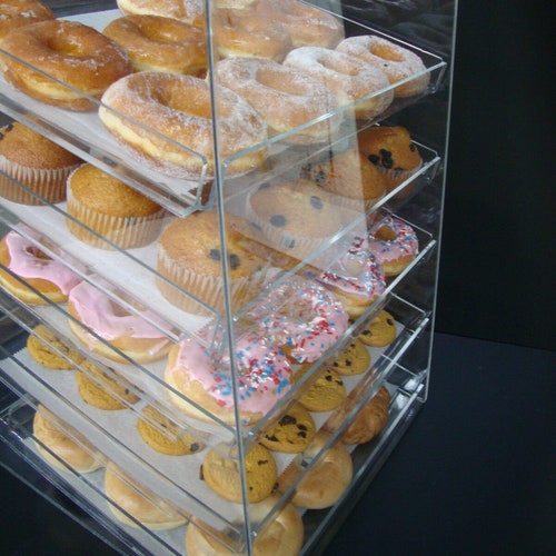 Displays2buy Acrylic Case W/5 Trays Pastry Bakery Donut Bagels - Etsy