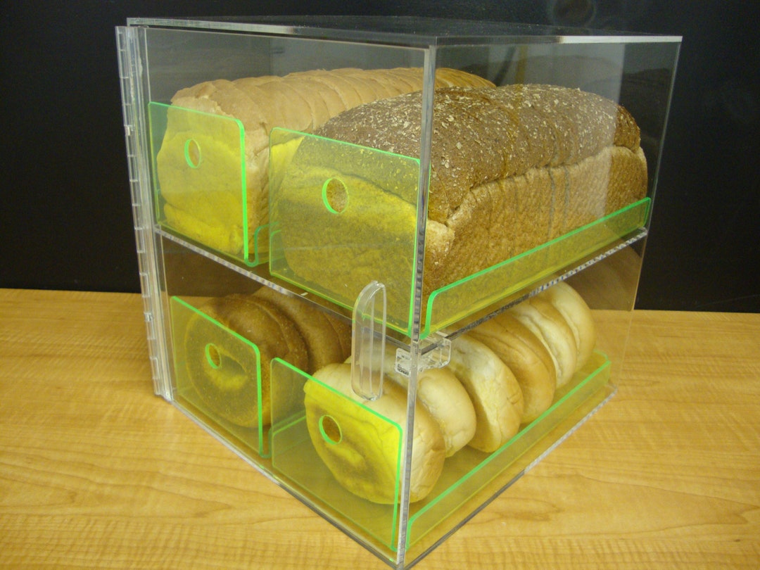 Displays2buy Double 2 Tiers Display W/4 GREEN NEON Trays Bread Donut ...