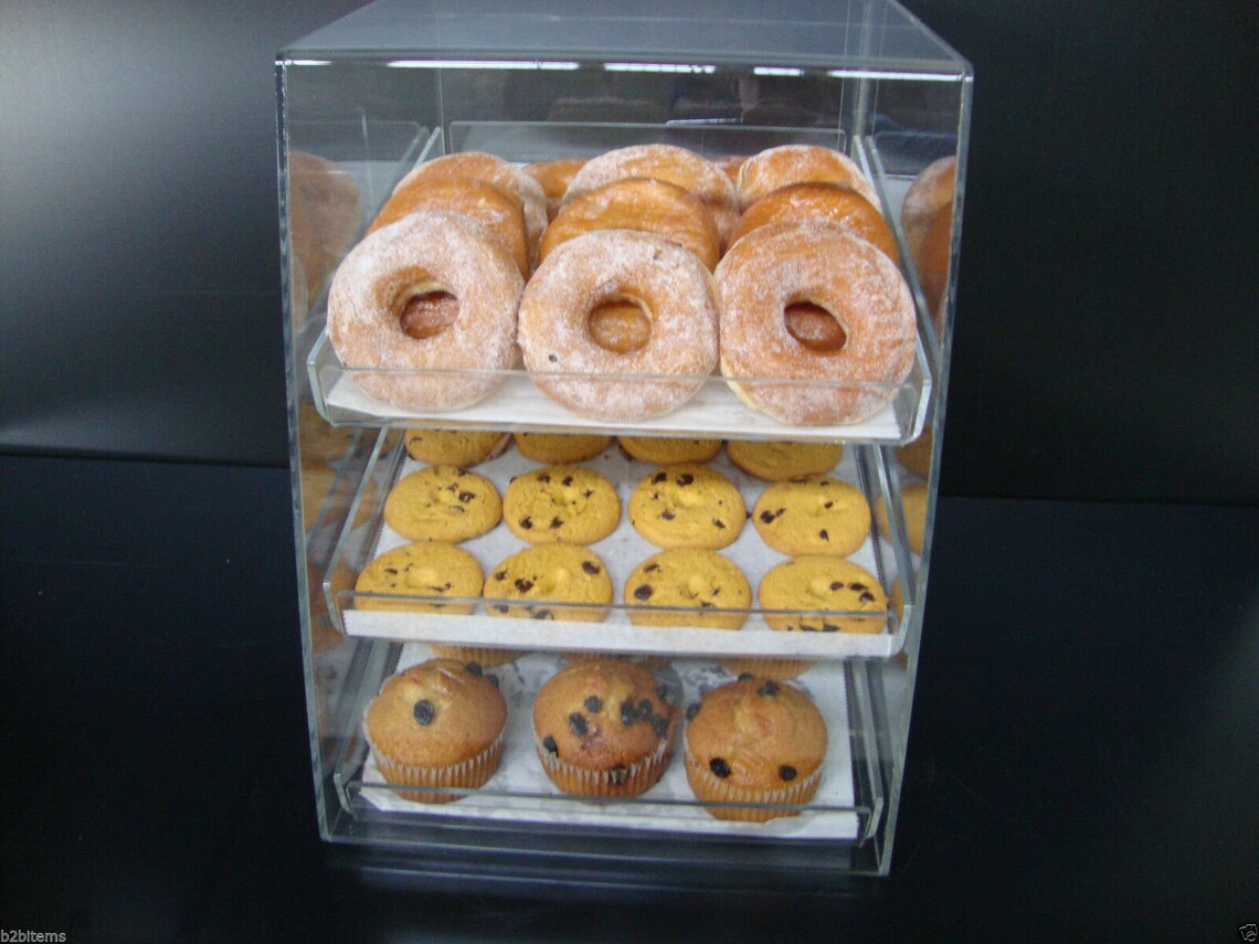 Displays2buy Acrylic Case W/3 Trays Pastry Bakery Donut Bagels - Etsy