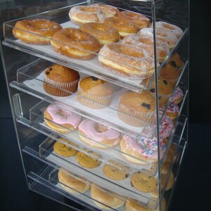 Displays2buy Acrylic Case W/5 Trays Pastry Bakery Donut Bagels Cookie ...