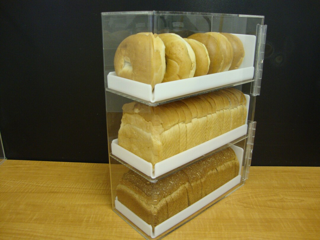 Displays2buy 3 Tiers Display W/3 White Trays Acrylic Bread Donut Bagels ...