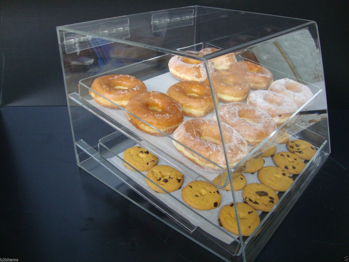 Displays2buy Acrylic Case W/2 Trays Pastry Bakery Donut Bagels | Etsy