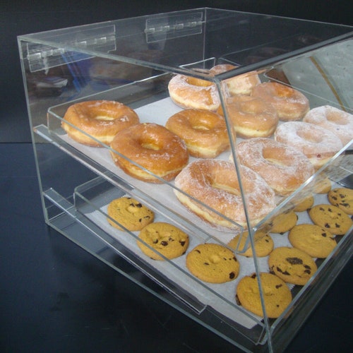 Displays2buy Acrylic Case W/3 Trays Pastry Bakery Donut Bagels - Etsy