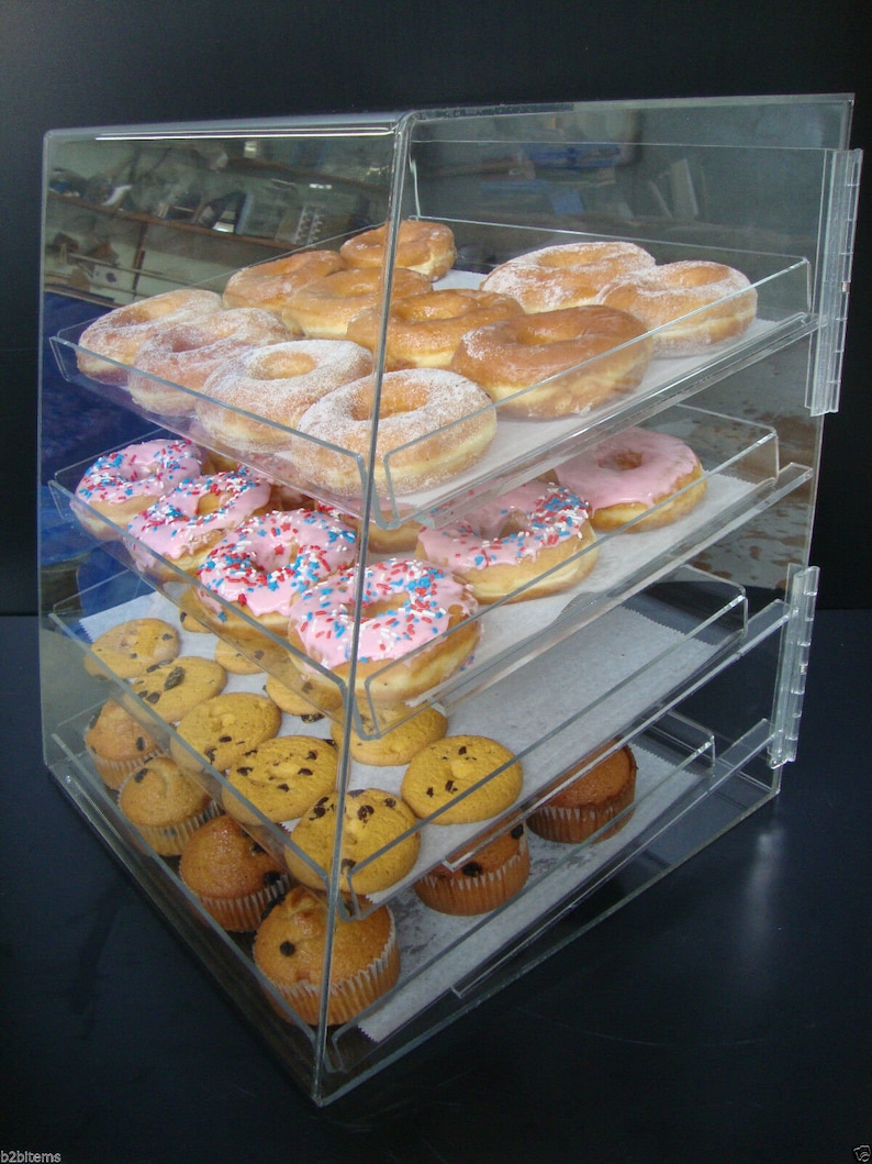 Displays2buy Acrylic Case W/4 Trays Pastry Bakery Donut Bagels | Etsy