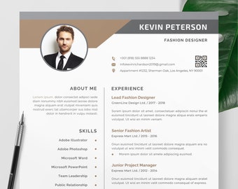 Editable Resume CV Template With Custom Cover Letter Instant Digital ...