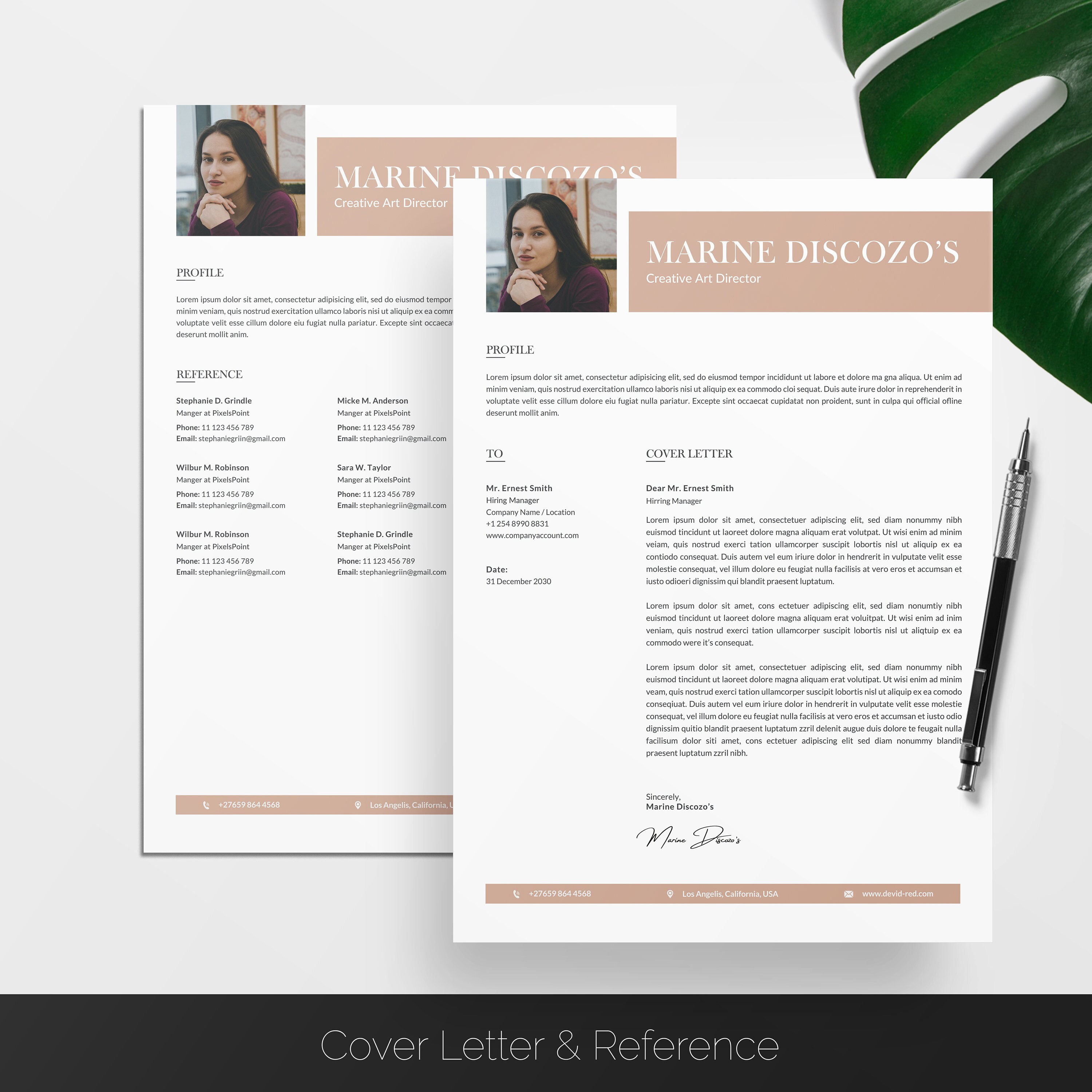 Editable Resume CV Template Custom Cover Letter Instant Digital ...