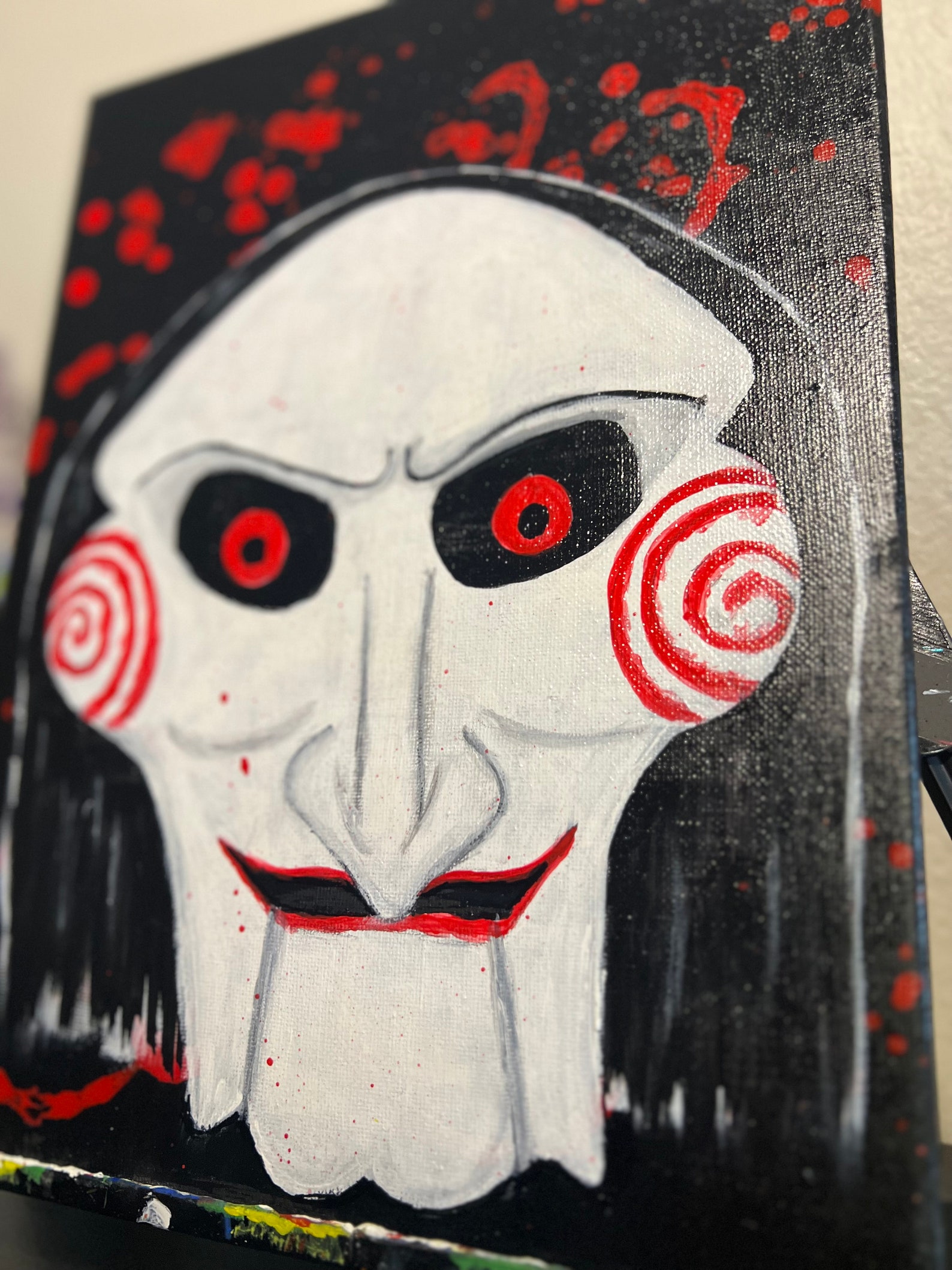 Saw Jigsaw Mask 9”x12” Acrylic Paint Canvas - Etsy