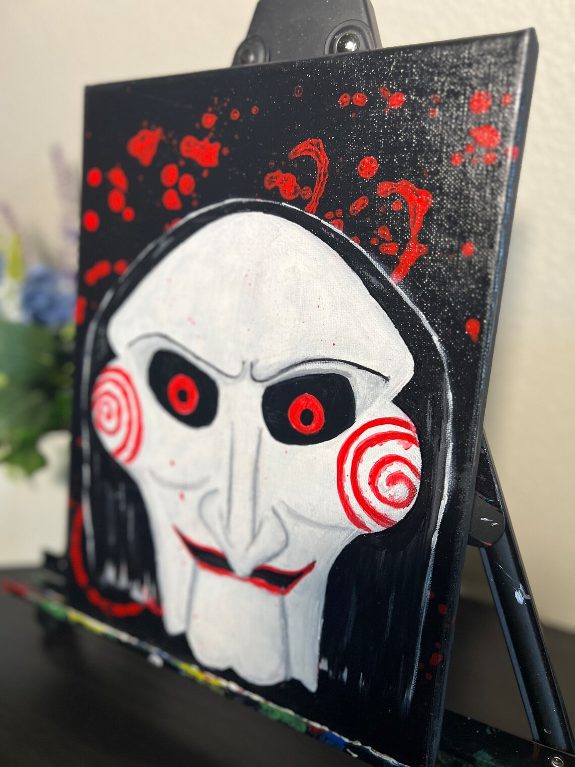 Saw Jigsaw Mask 9”x12” Acrylic Paint Canvas - Etsy