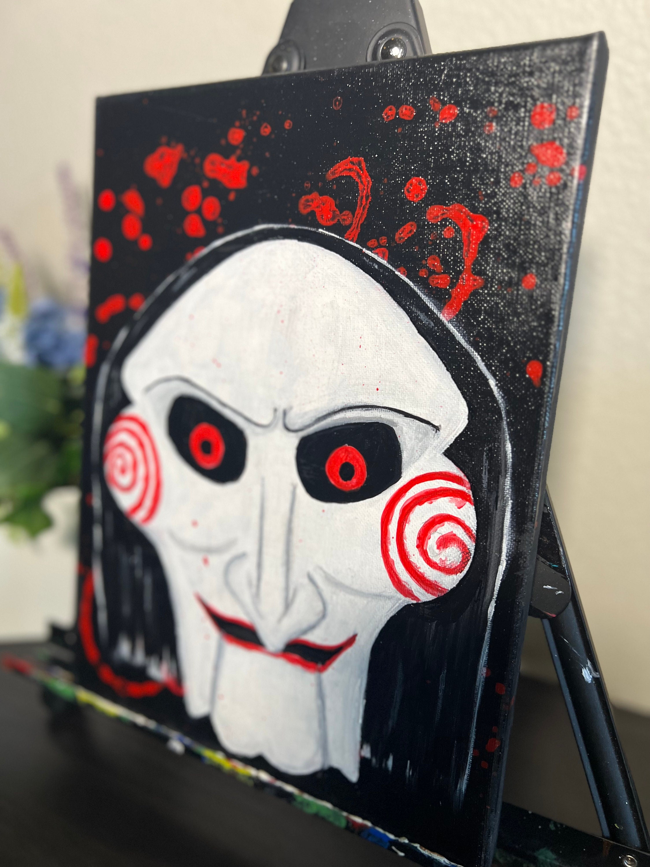 Saw Jigsaw Mask 9”x12” Acrylic Paint Canvas - Etsy