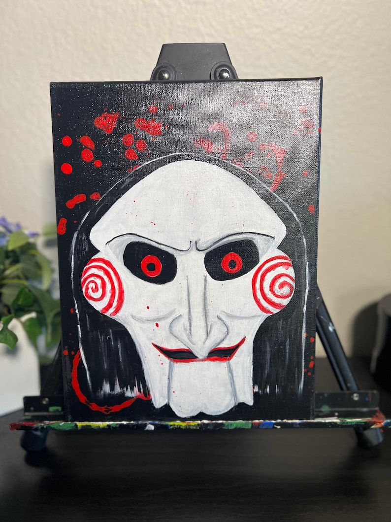 Saw Jigsaw Mask 9”x12” Acrylic Paint Canvas - Etsy