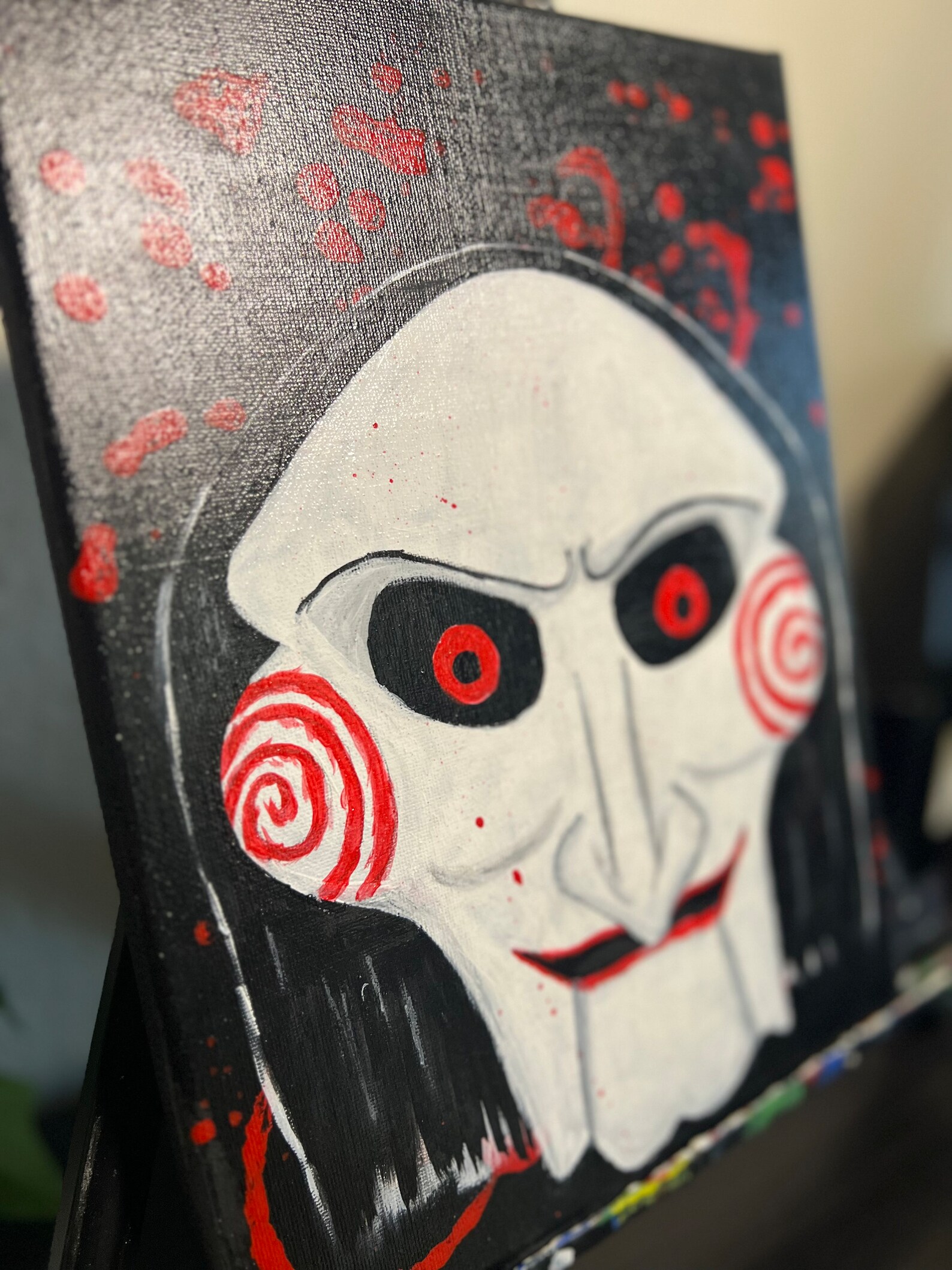 Saw Jigsaw Mask 9”x12” Acrylic Paint Canvas - Etsy