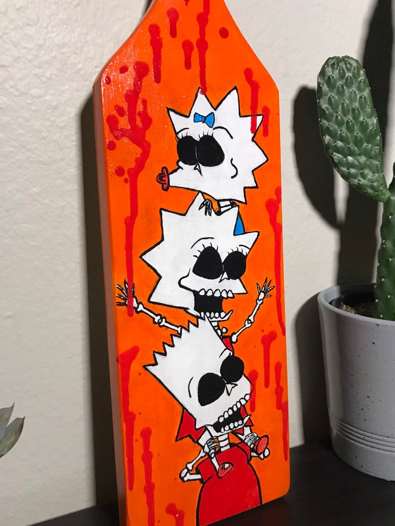 The Simpsons Skeleton Acrylic Paint Wood Paddle 23.88” X 5.5” X 3/4” - Etsy