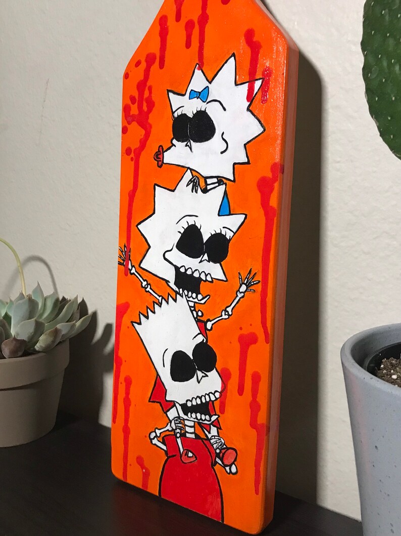 The Simpsons Skeleton Acrylic Paint Wood Paddle 23.88” X 5.5” X 3/4” - Etsy